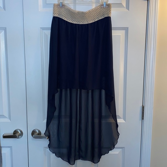 Bella D. | Skirts | Bella D Navy Blue High Low Skirt Xl | Poshmark